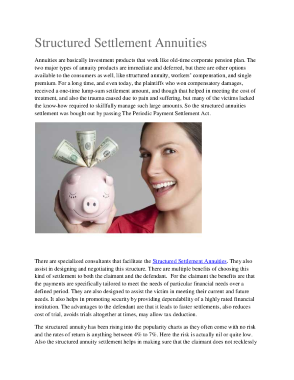 (DOC) Structured Settlement Annuities