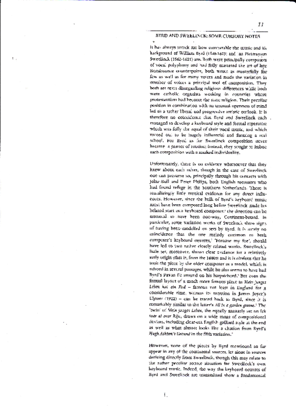 (PDF) Byrd and Sweelinck: Some Cursory Notes