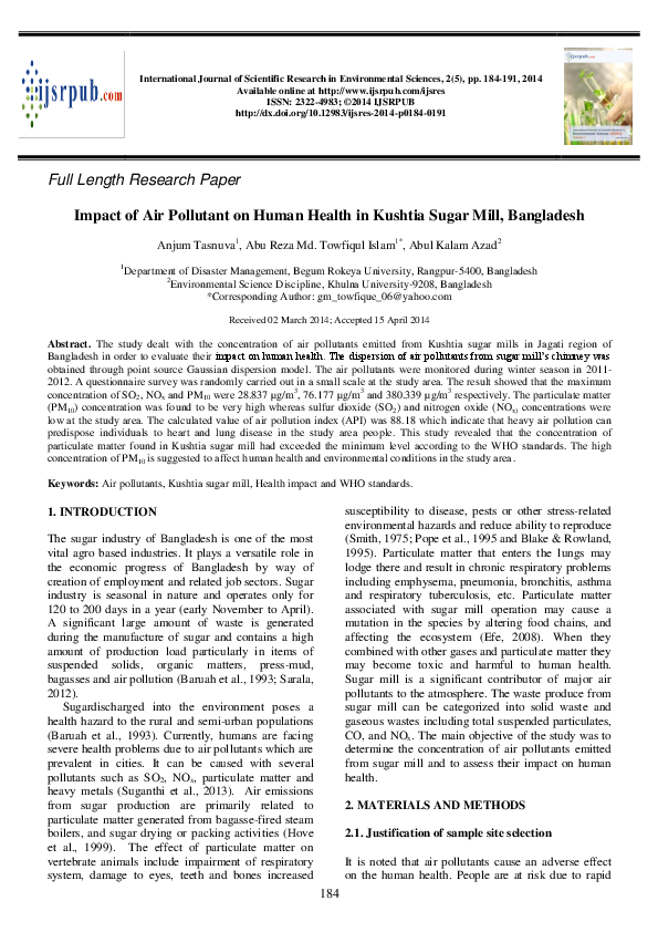 air pollution hazards human health
