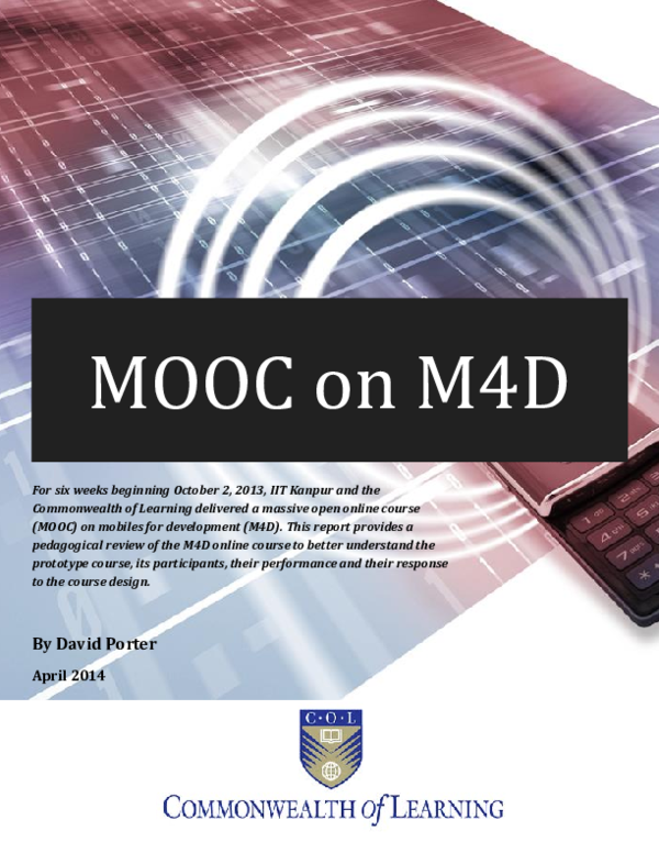 (PDF) MOOC on Mobiles for Development Report