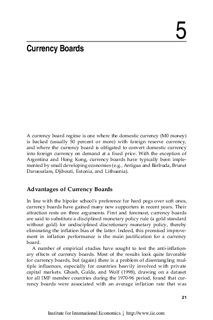 (PDF) Currency Boards Advantages of Currency Boards