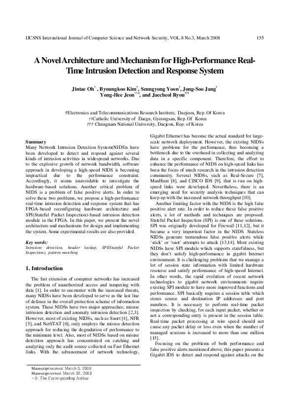 (PDF) A Novel Architecture and Mechanism for High-Performance Real Time ...