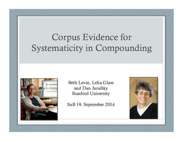 (PDF) [slides] Beth Levin, Lelia Glass and Dan Jurafsky. Corpus ...