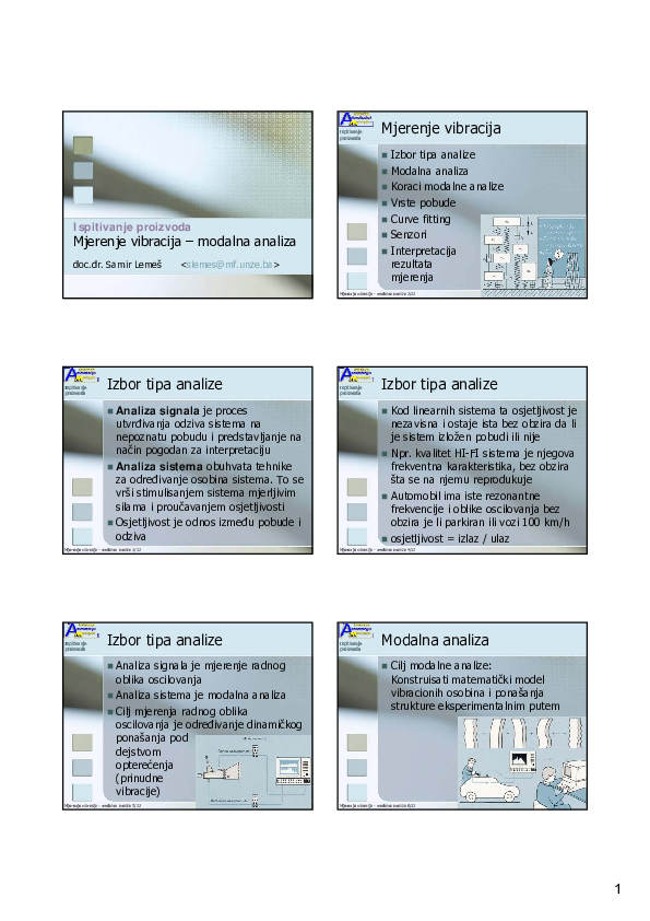 Mjerenje vibracija – modalna analiza