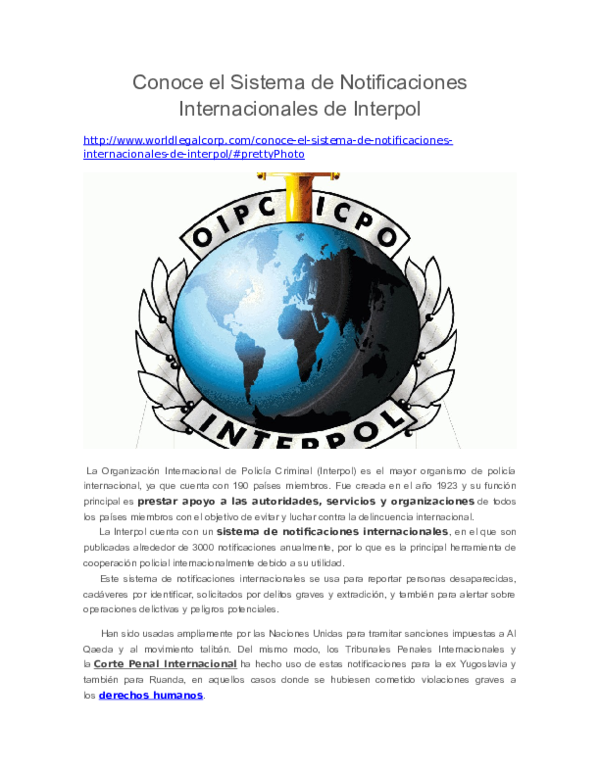 (DOC) Conoce el Sistema de Notificaciones Internacionales de Interpol