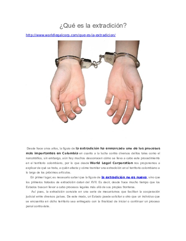 (DOC) ¿Qué es la extradición?