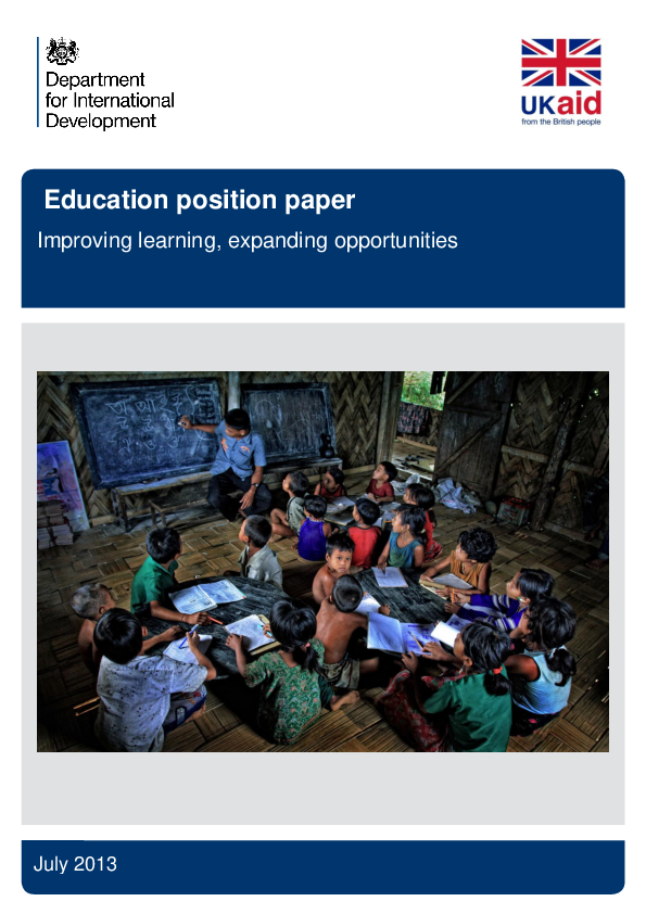 (PDF) Education position paper Improving learning, expanding opportunities