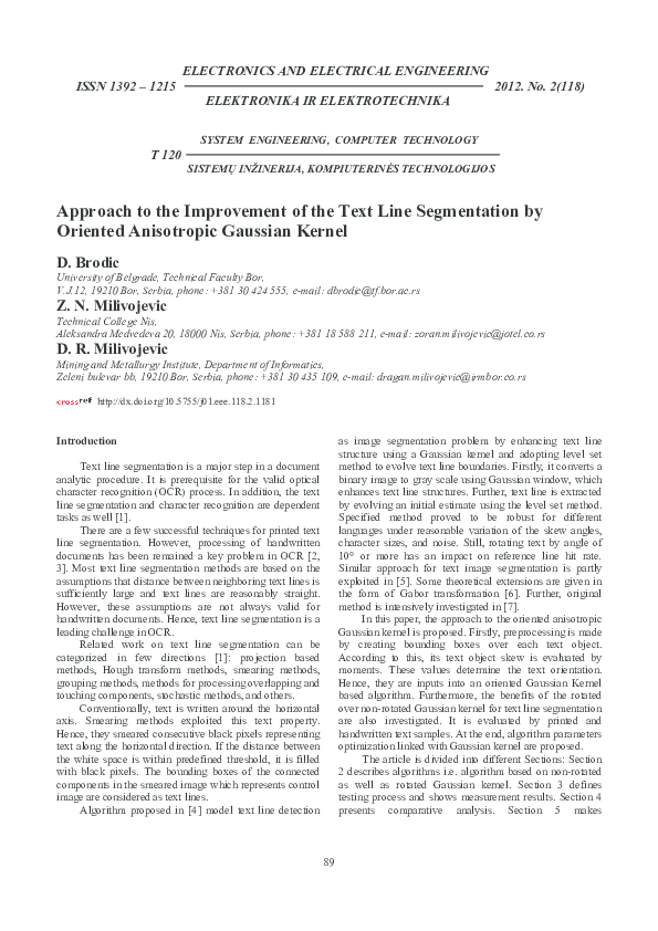 (PDF) Approach to the Improvement of the Text Line Segmentation by Oriented Anisotropic Gaussian ...