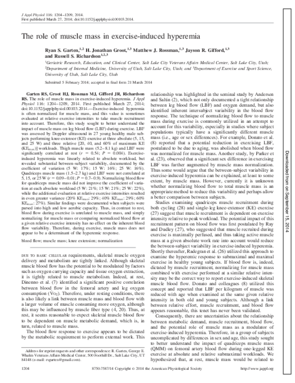 (PDF) 2014-Role of Muscle Mass in Exercise Induced Hypoxemia