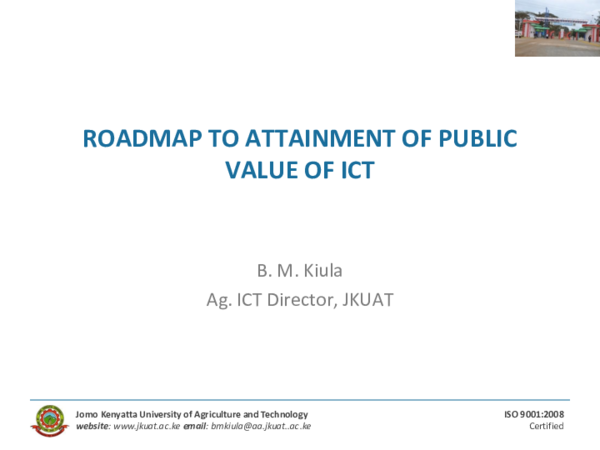 (PPT) Road Map to Attainment of Public Value of ICT