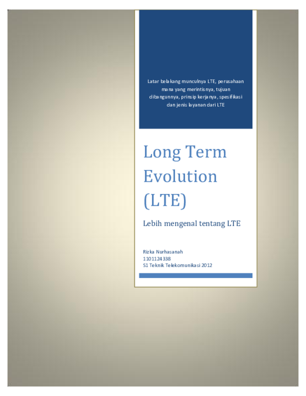 (DOC) Long Term Evolution Paper for Research Assignment