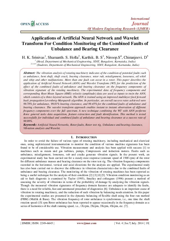Pdf Applications Of Artificial Neural Network And Wavelet Transform