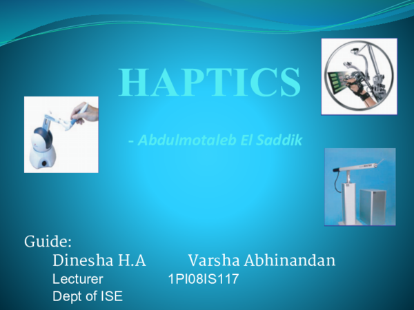 (PDF) Haptics (2011)