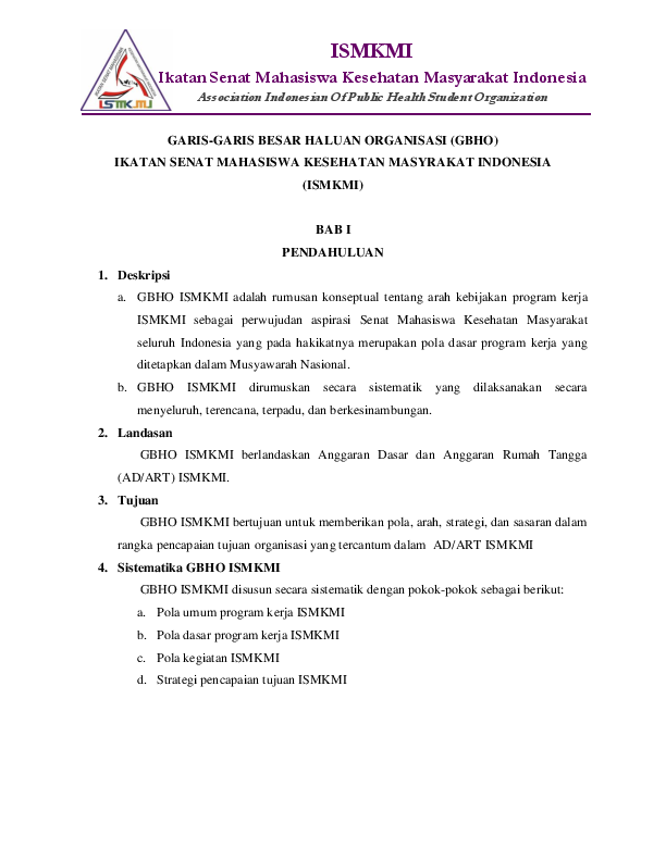 (PDF) ISMKMI Ikatan Senat Mahasiswa Kesehatan Masyarakat Indonesia ...