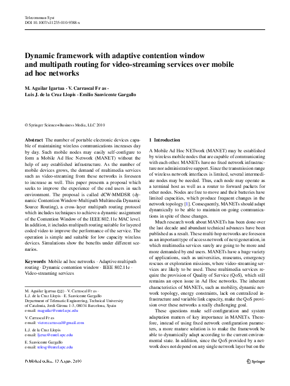 (PDF) Dynamic framework with adaptive contention window
