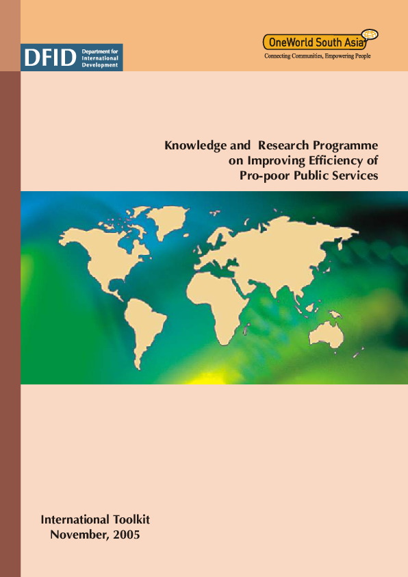 (PDF) Improving efficiency of pro-poor public services through ICTs ...