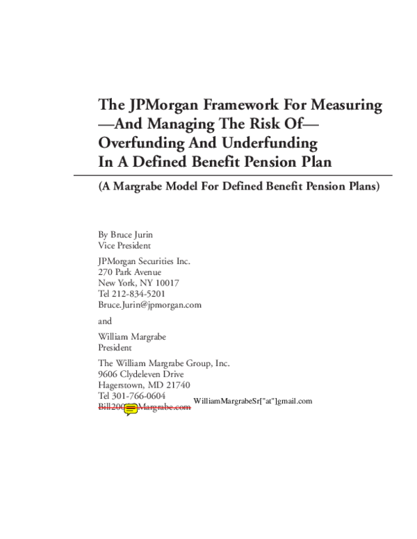 (PDF) The JPMorgan Framework ... (A Margrabe Model ...)