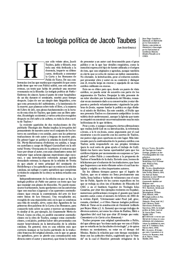 (PDF) La teología política de Jacob Taubes