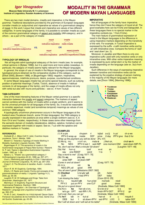 (PDF) Modality in the grammar of modern Mayan languages