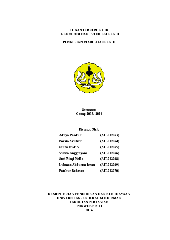 (DOC) Pengujian Viabilitas Benih