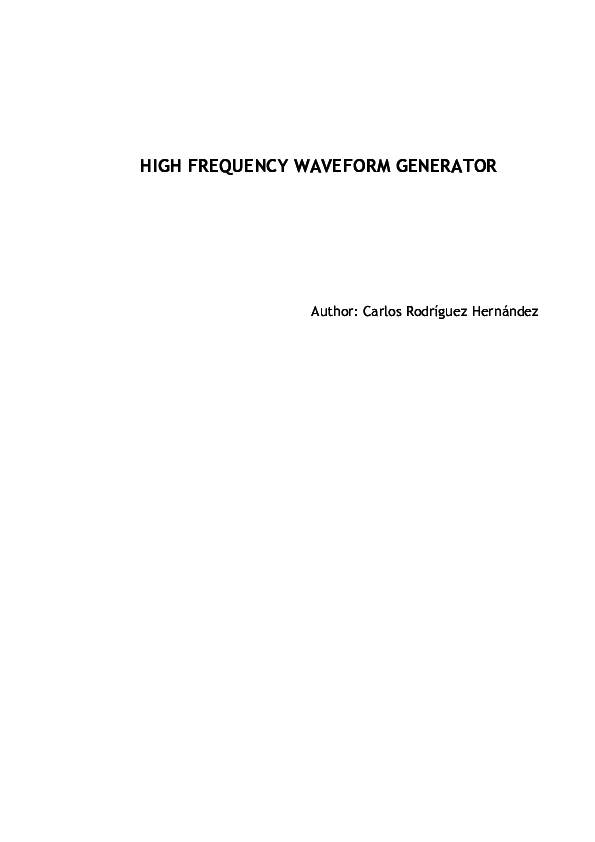 (PDF) HIGH FREQUENCY WAVEFORM GENERATOR