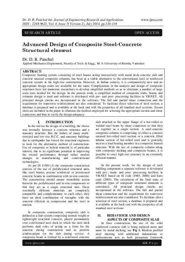 (PDF) Advanced Design of Composite Steel-Concrete Structural element