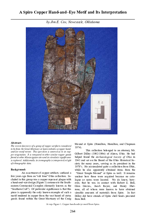 (PDF) A Spiro Copper Hand-and-Eye Motif and Its Interpretation