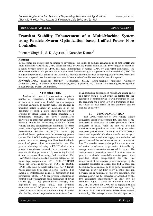 (PDF) Transient Stability Enhancement of a Multi-Machine System using Particle Swarm ...
