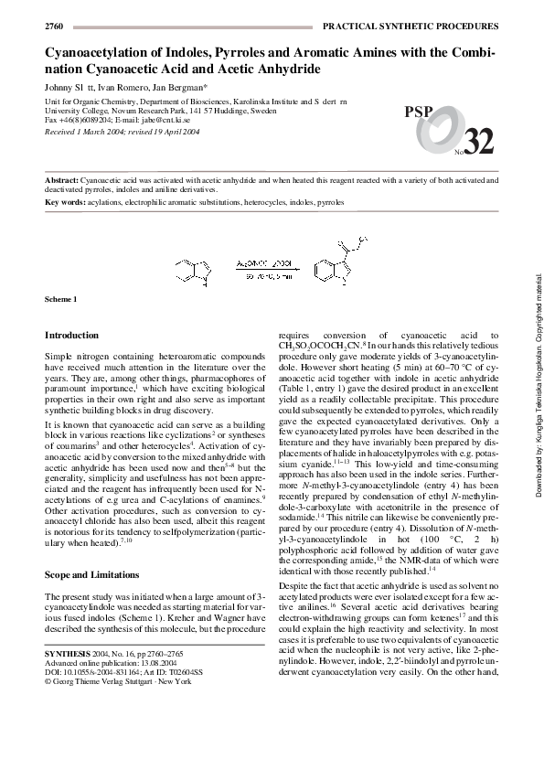 acetic anhydride organic synthesis