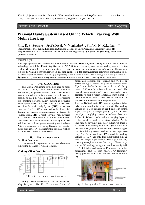 (PDF) Personal Handy System Based Online Vehicle Tracking With Mobile ...