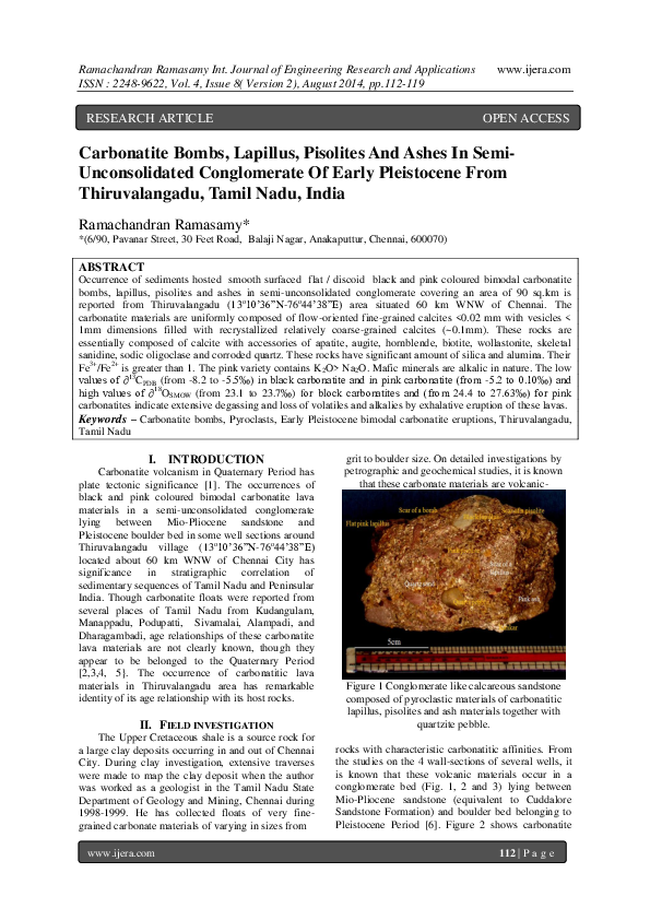 (PDF) Carbonatite Bombs, Lapillus, Pisolites And Ashes In Semi ...