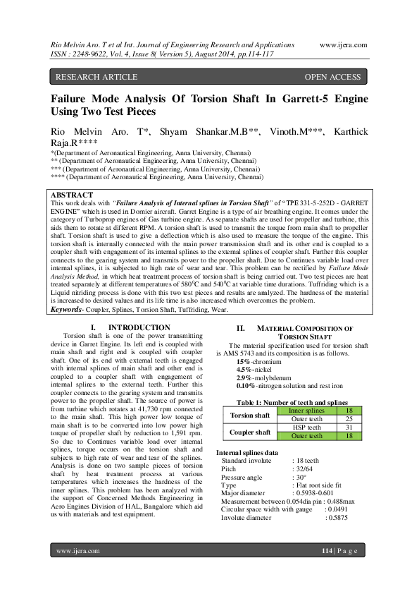 (PDF) Failure Mode Analysis Of Torsion Shaft In Garrett-5 Engine Using ...