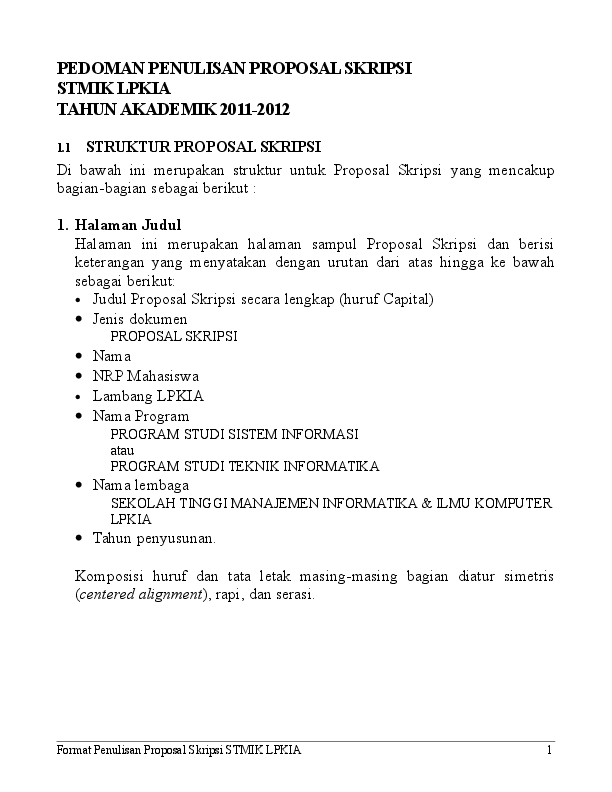 (DOC) PEDOMAN Penulisan Proposal Skripsi