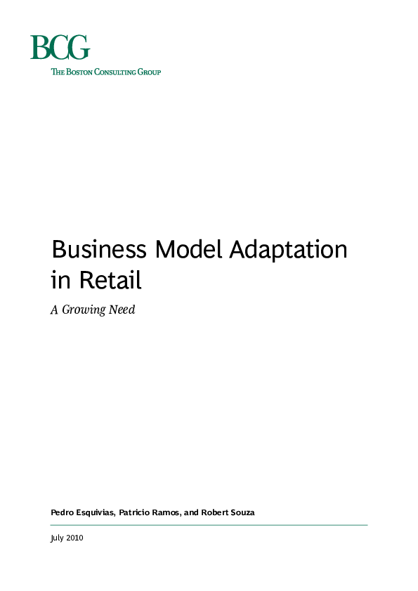 (PDF) Business Model Adaptation in Retail A Growing Need