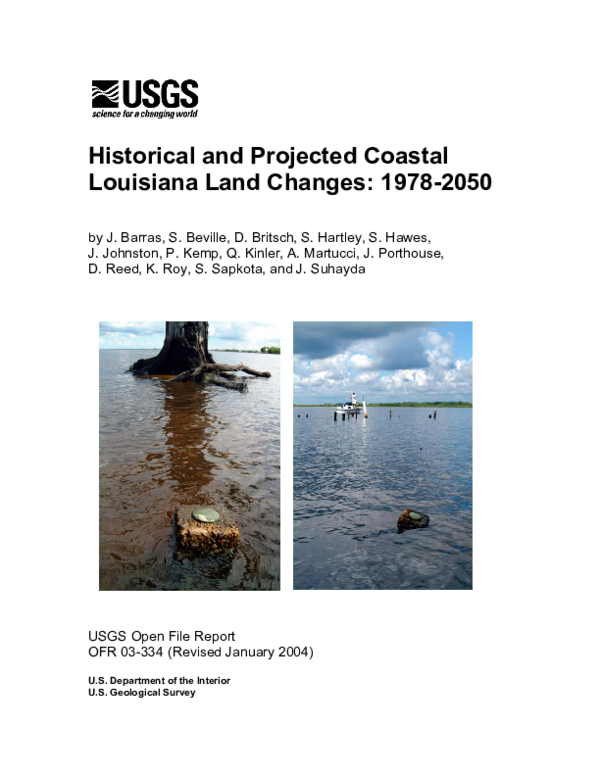 (PDF) Historical and Projected Coastal Louisiana Land Changes: 1978-2050