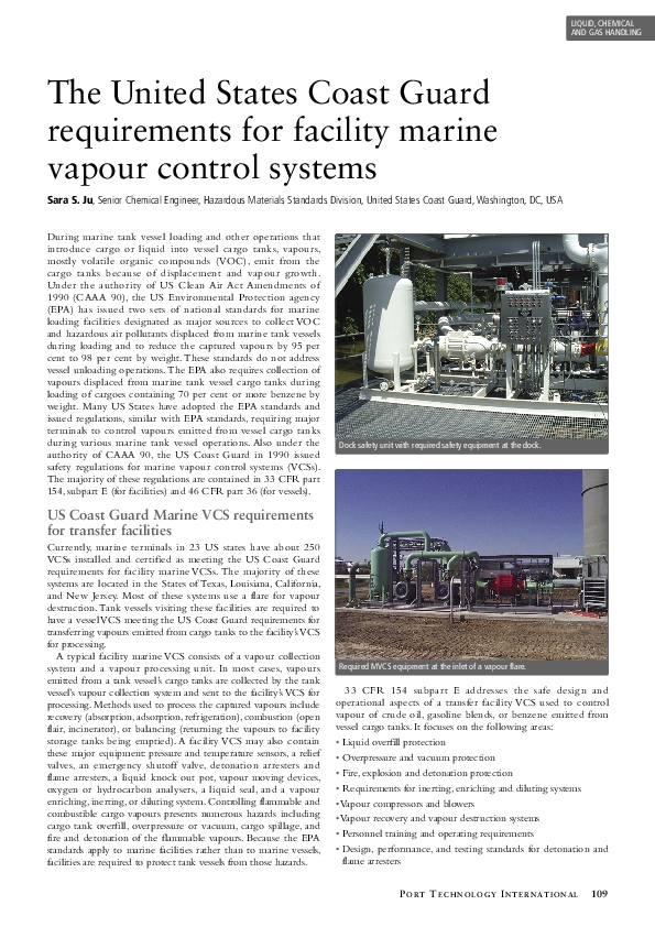 (PDF) VAPOR EMISSION CONTROL FOR MARINE LOADING SYSTEM