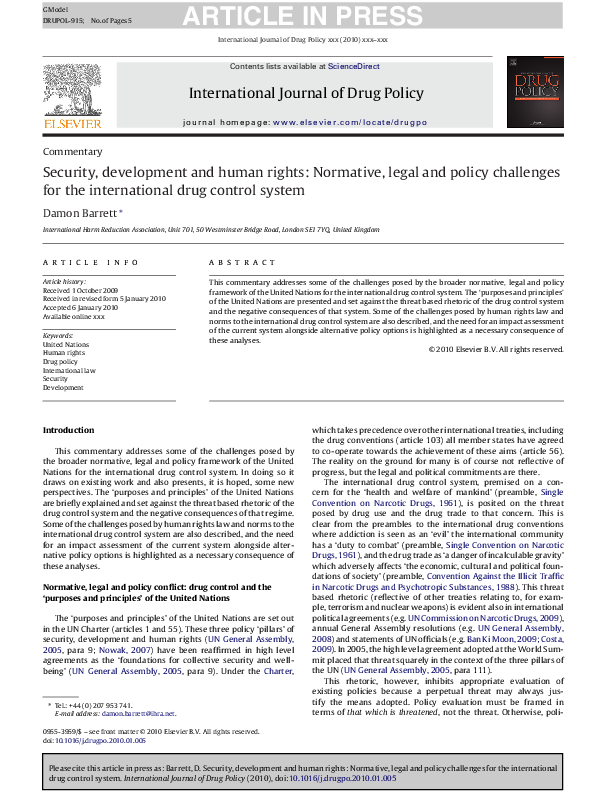 (PDF) Security, development and human rights: Normative, legal and ...