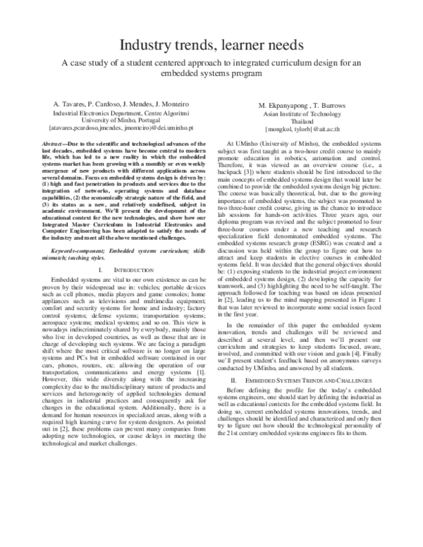 (PDF) Industry trends, learner needs: A case study of a student ...