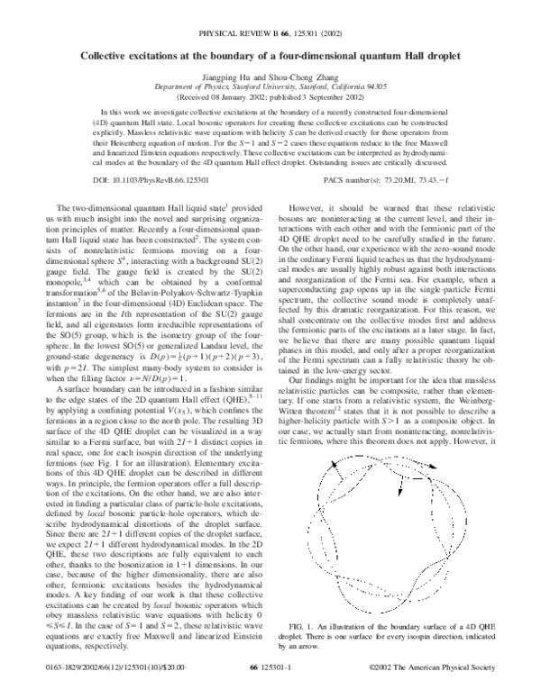 (PDF) Collective excitations at the boundary of a four-dimensional ...