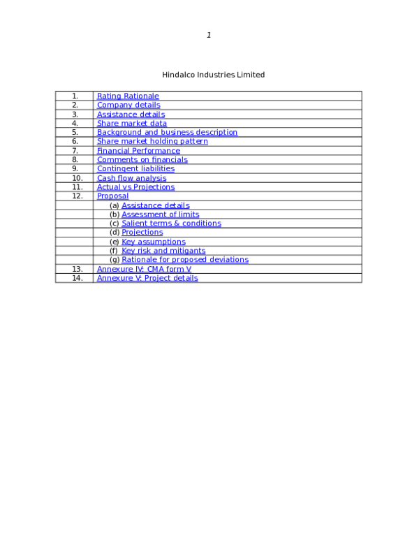 (DOC) Apraisal Note Hindalco final