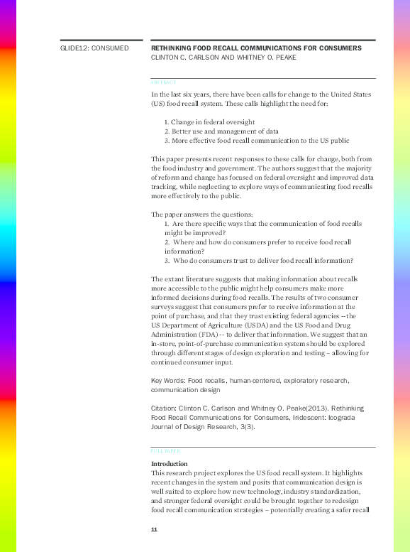 (PDF) Rethinking Food Recall Communications for Consumers