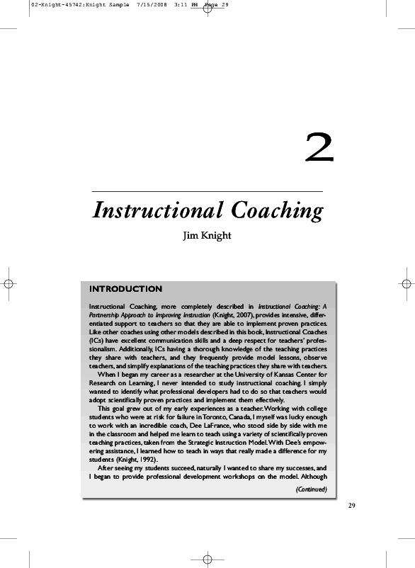 (PDF) 2 Instructional Coaching