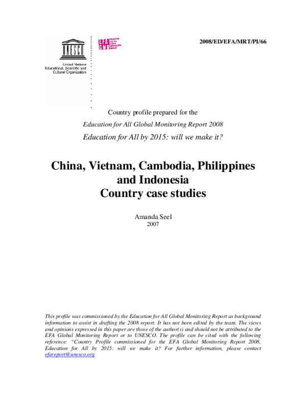 (PDF) Country profile prepared for the Education for All Global ...
