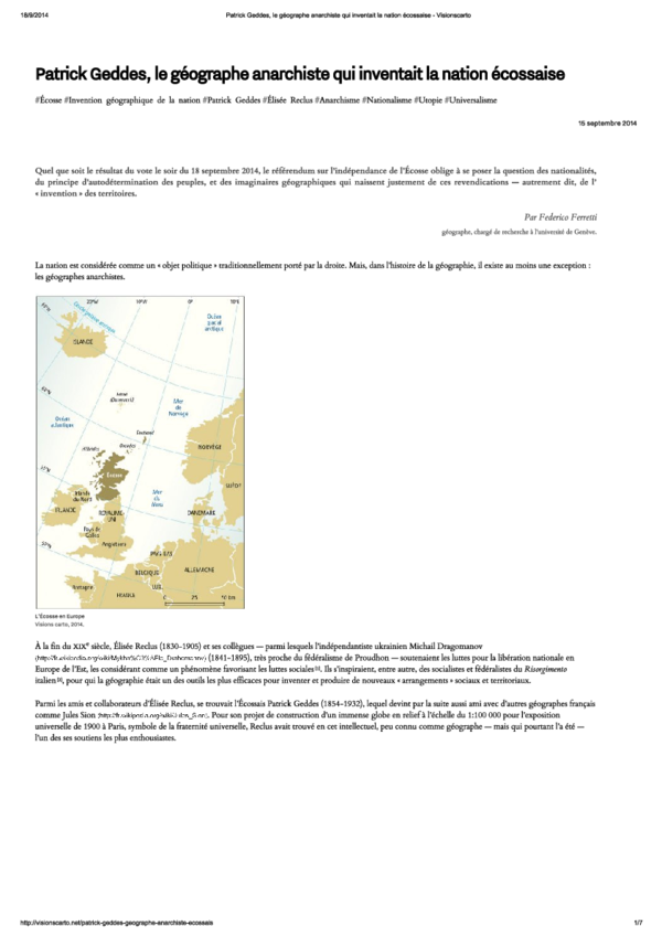 (PDF) “Patrick Geddes, le géographe anarchiste qui inventait la nation ...