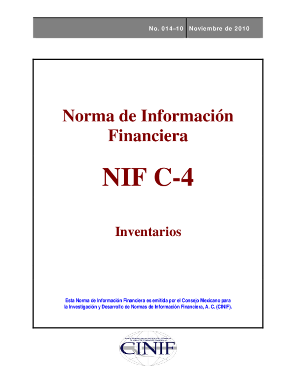 (PDF) NIF C 4 INVENTARIOS