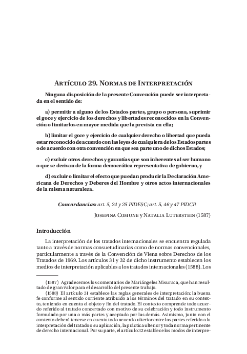 (PDF) El artículo 29 de la Convención Americana sobre Derechos Humanos