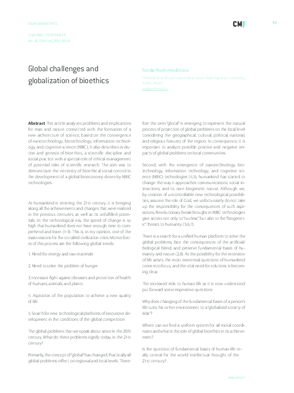 (PDF) Global challenges and