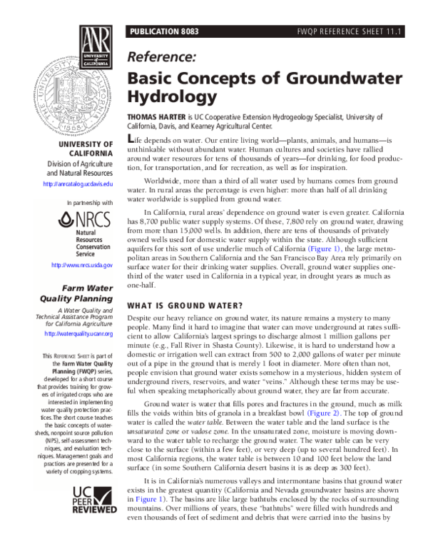 (PDF) In partnership with Farm Water Quality Planning Basic Concepts of ...