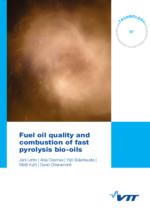 (PDF) Fuel oil quality and combustion of fast pyrolysis bio-oils