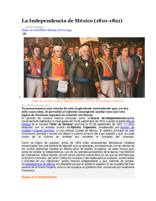 (DOC) La Independencia de México